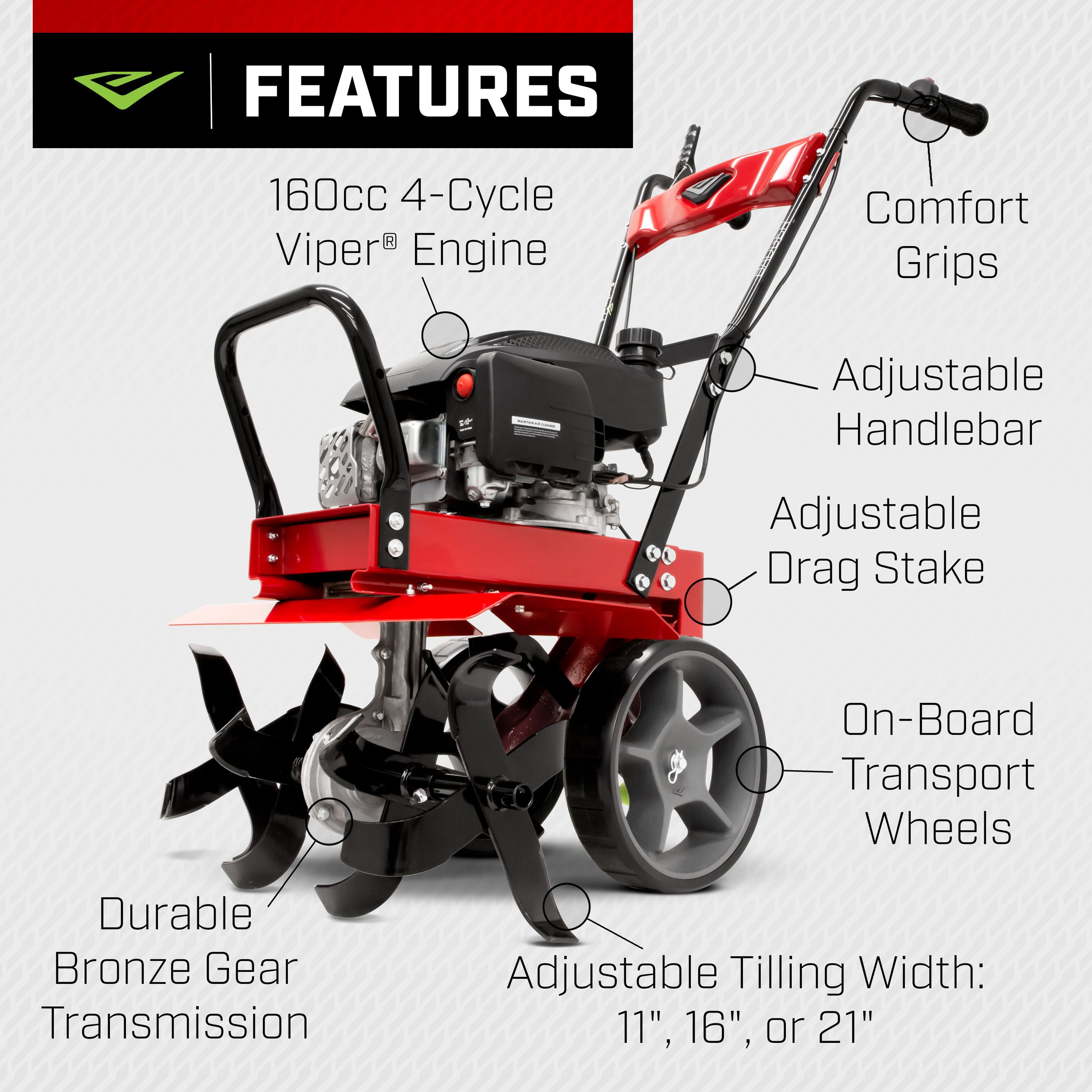 Badger™ 160cc Front Tine Tiller (41080) - Earthquake Outdoor Power ...